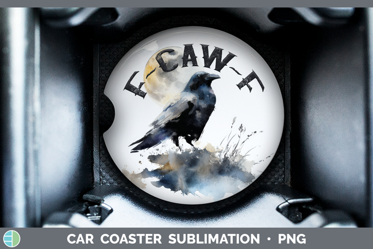 F-Caw-F Crow Car Coaster Sublimation Design