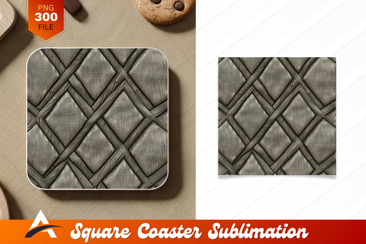Silver Upholstery Coaster Design Rhombus Pattern Texture