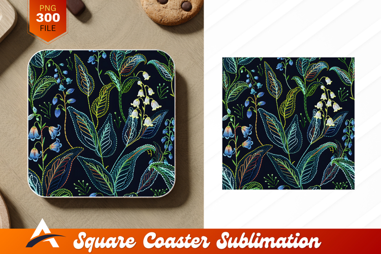 Embroidered Floral Pattern Textile Coaster Designs