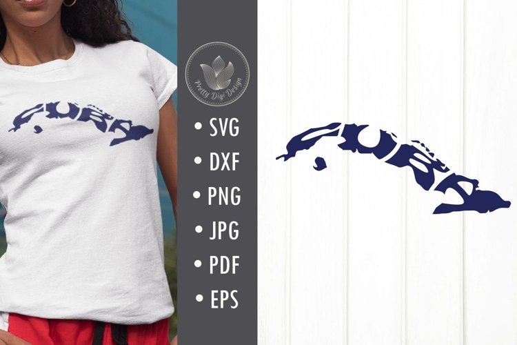 Cuba SVG cut file in the shape of the country
