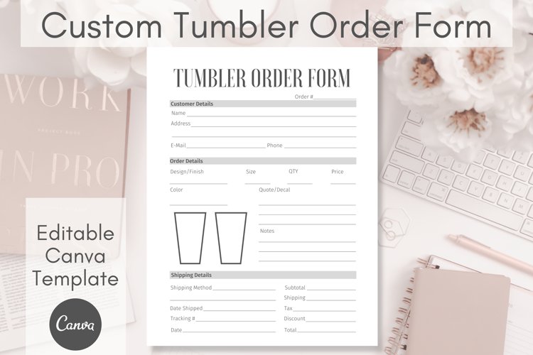 Custom Tumbler Order Form Template Free