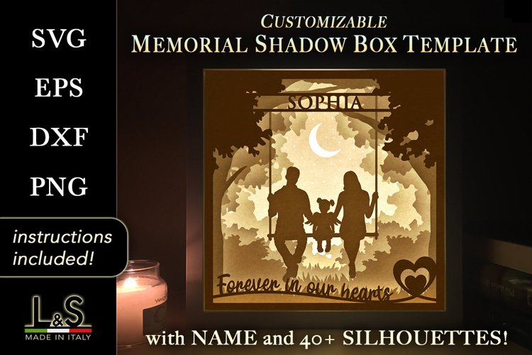 Personalized Svg Memorial Shadow Box | Paper Cut Light Box
