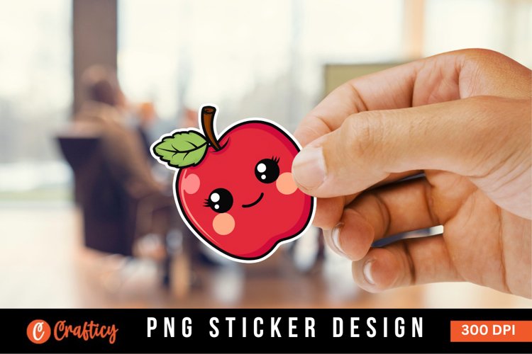 Cute Apple Sticker,Kawaii apple sticker,Fruit sticker