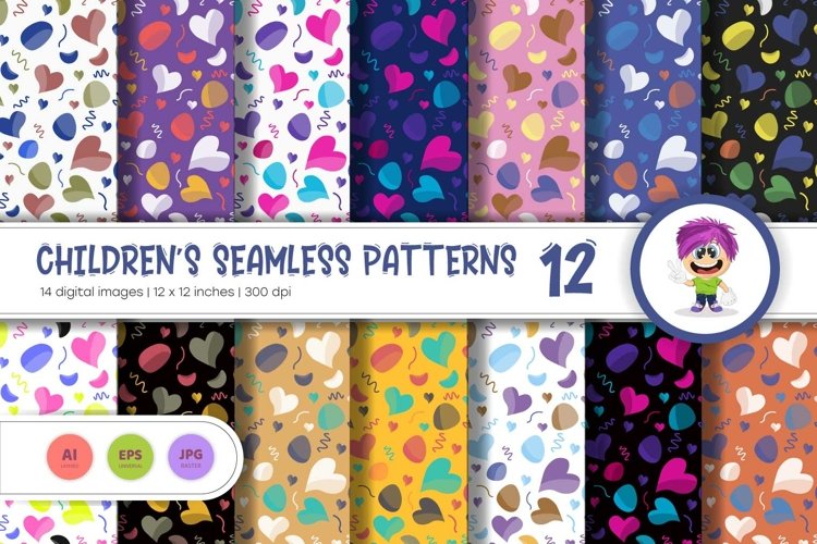 Cute Baby Seamless Patterns 12. Digital Paper