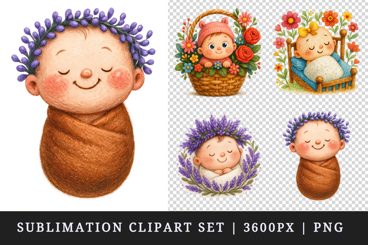 Cute Baby clipart printable sublimation design png