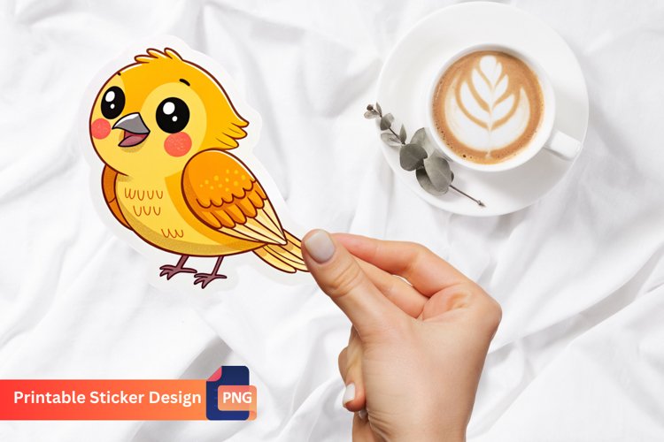 Cute Bird Sticker, Cute Animal Sticker, Kawaii Bird Sticker