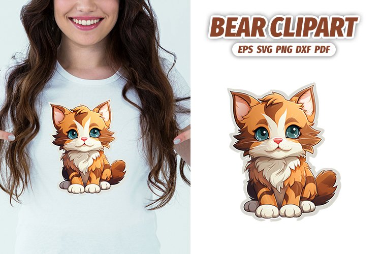 Cute Cat Sublimation Design PNG SVG Clipart (2727383)