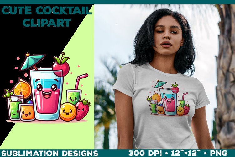 Kawaii Cocktail Clipart Cute Cartoon Drinks (5242640)