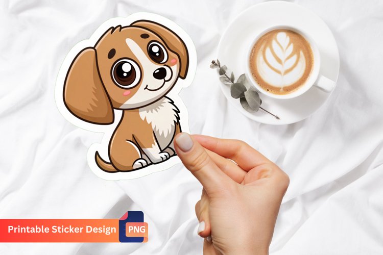 Cute Dog Sticker, Adorable Puppy Sticker, Kawaii Dog Sticker