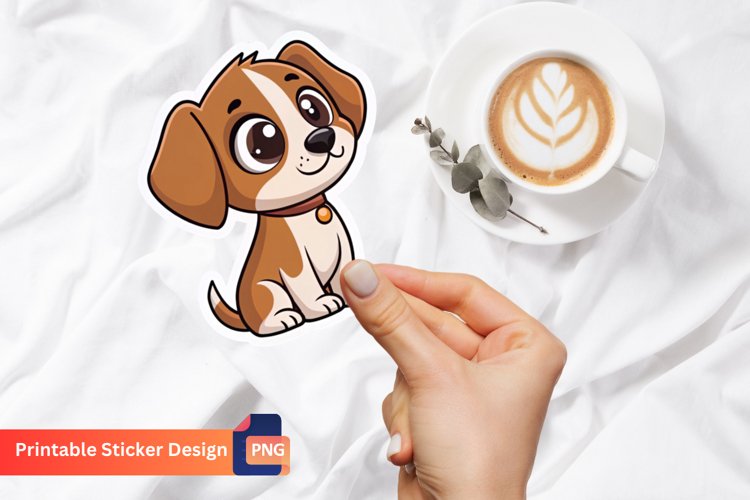 Cute Dog Sticker, Adorable Puppy Sticker, Kawaii Dog Sticker