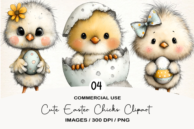Cute Easter Chicks Clipart (6516528)