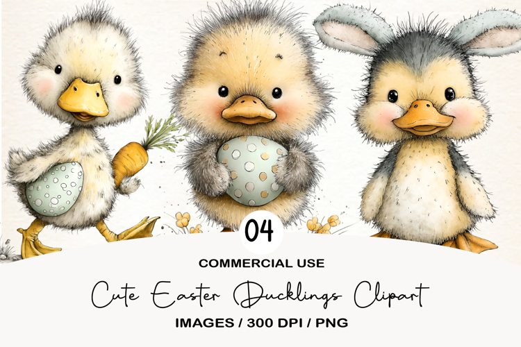 Cute Easter Ducklings Clipart