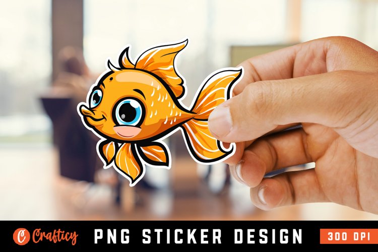 Cute Fish Sticker,Kawaii fish sticker,Cartoon fish sticker