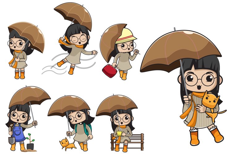 Cute girl mascot template_3