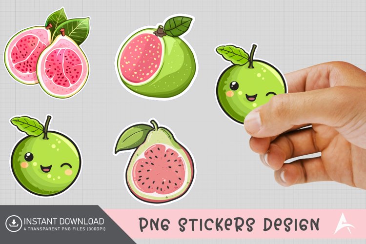 Cute Guava Sticker,Cute Fruit Sticker,Guava Fruit Art