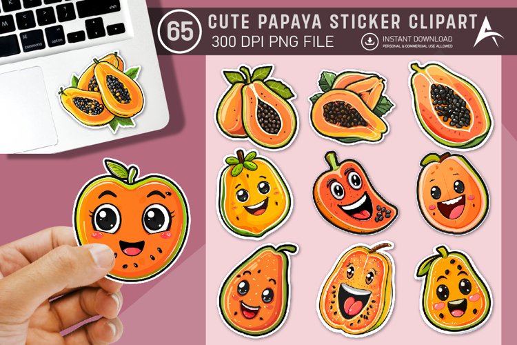 Cute Papaya Sticker Bundle