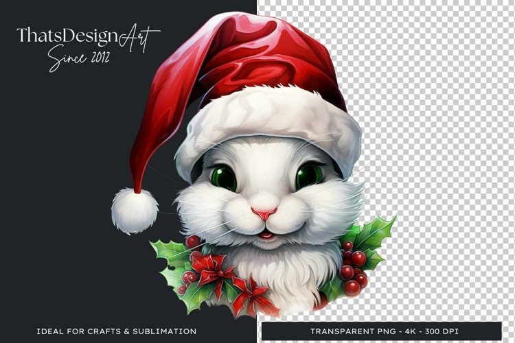 Cute Snow Rabbit Christmas Animal clipart PNG, baby animals