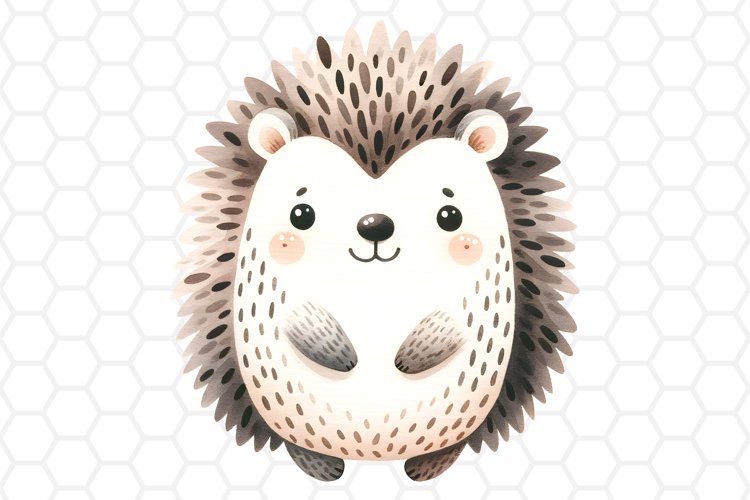 Cute Watercolor Hedgehog Clipart | Hedgehog PNG (3612346)