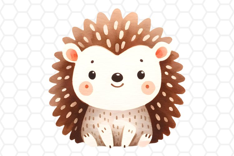 Cute Watercolor Hedgehog Clipart | Hedgehog PNG (3612320)