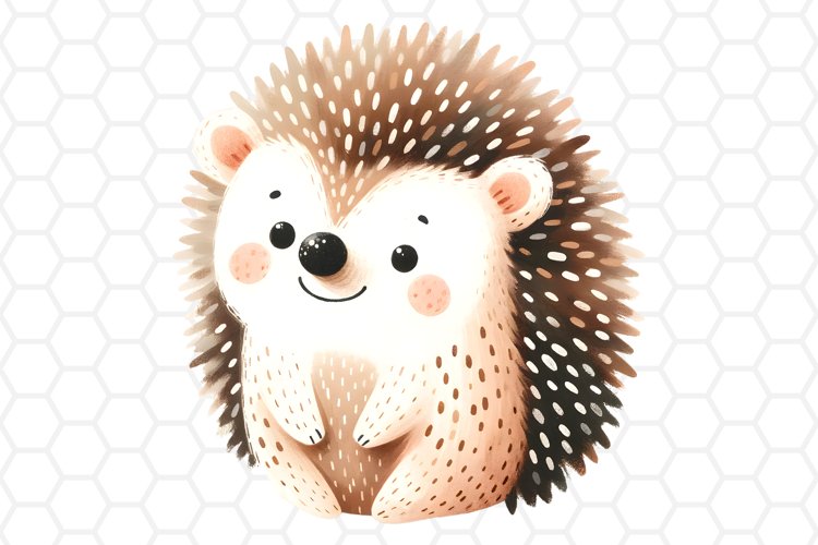 Cute Watercolor Hedgehog Clipart | Hedgehog PNG (3612317)
