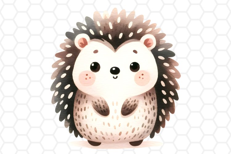 Cute Watercolor Hedgehog Clipart | Hedgehog PNG (3612350)
