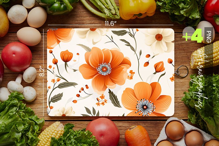 Orange Flowers Cutting Board Design - 04 (4630485)