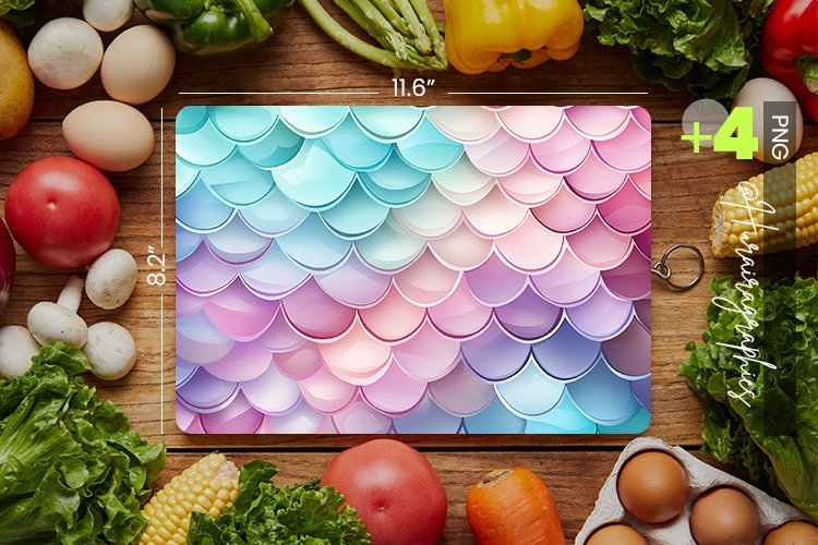 Pastel Scales Cutting Board Design - 04 Variations