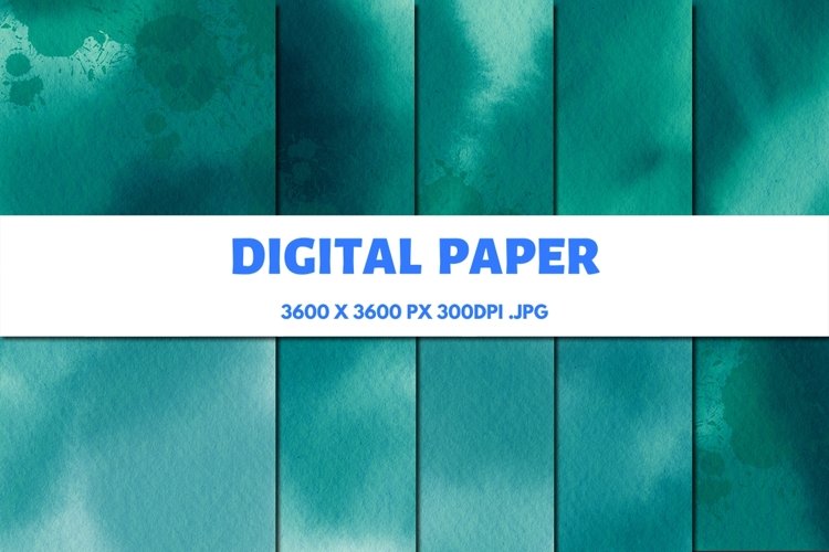 Cyan Watercolor 1 Digital Papers