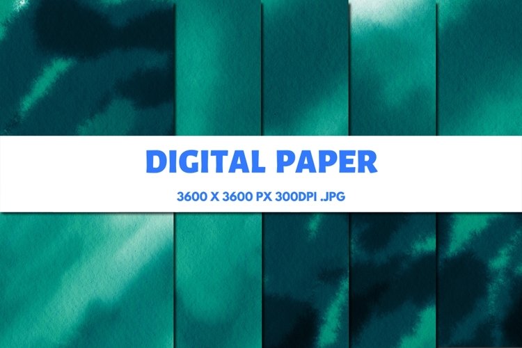 Cyan Watercolor 4 Digital Papers