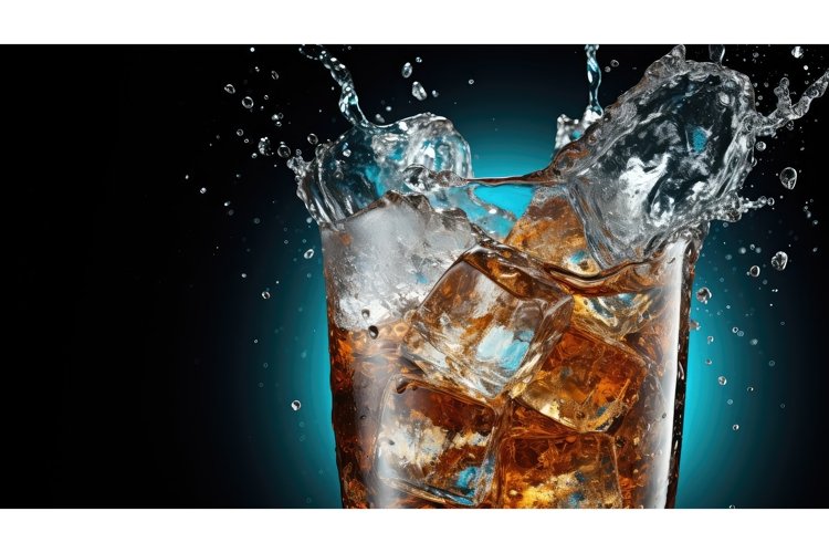 background cold soda drink over ai generated
