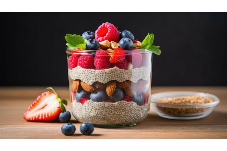 organic raw healthy food chia ai generated