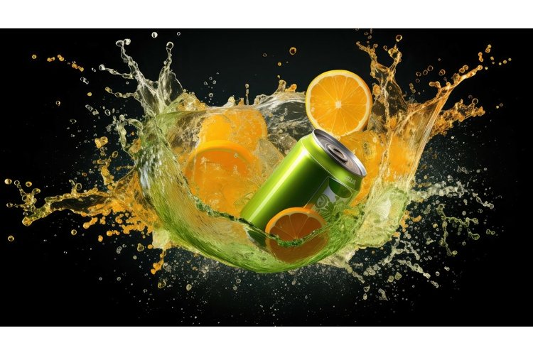 vibrant fresh energy drink splash ai generated