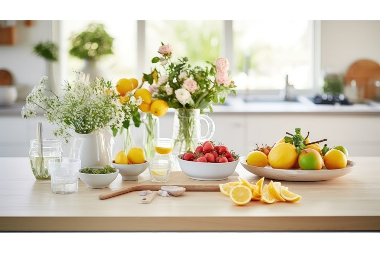 background fresh bright table table ai generated (3878194)