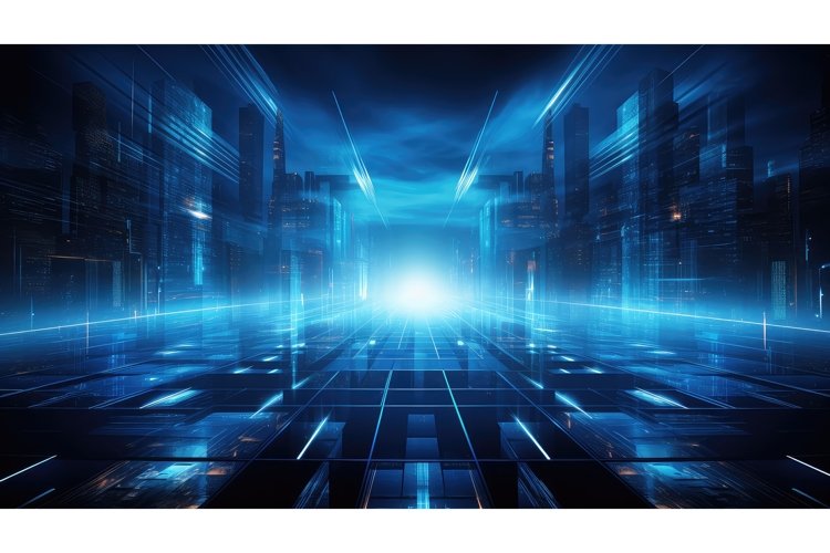 design blue digital background ai generated (3907563)