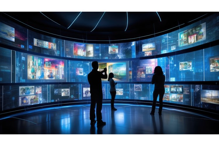 virtual cyberspace digital background ai generated