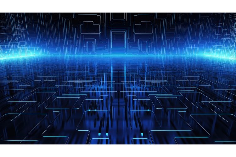 abstract blue digital background ai generated (3962503)