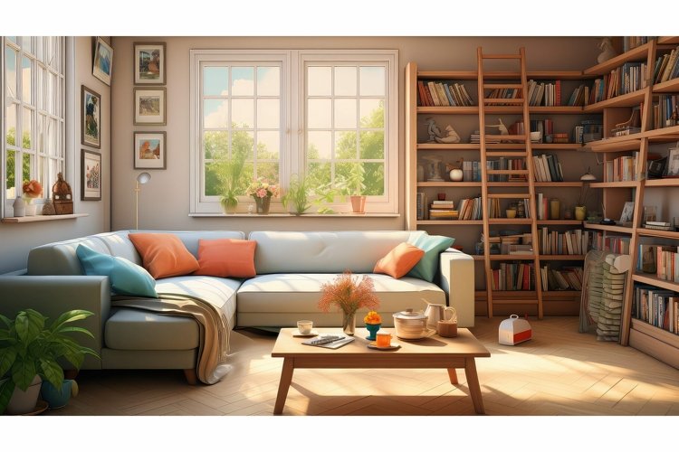 relaxing lounge room background (4002989)