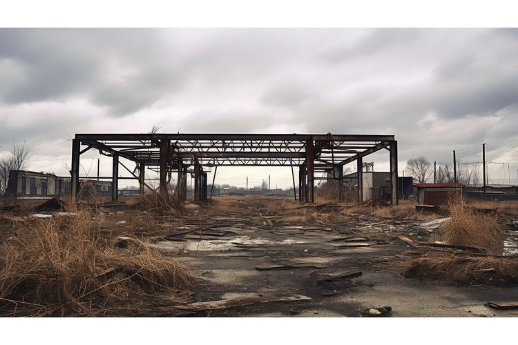 decayed empty industrial background