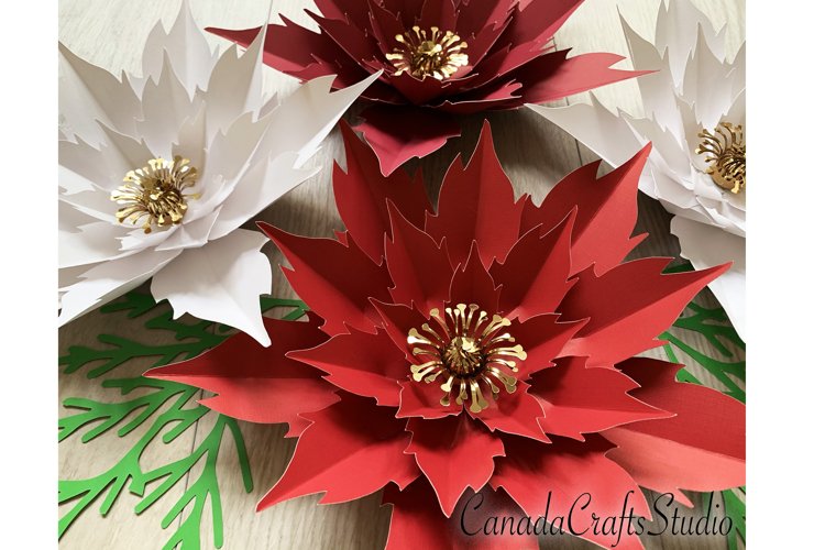 Giant Poinsettia Paper Flower Template 2 SVG DXF 1407691 Paper 