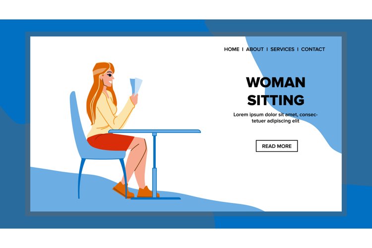 woman sitting vector