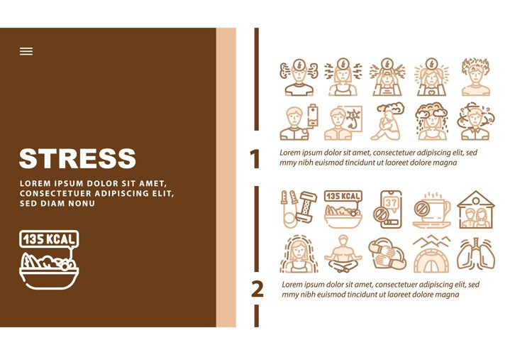stress headache depression landing header vector
