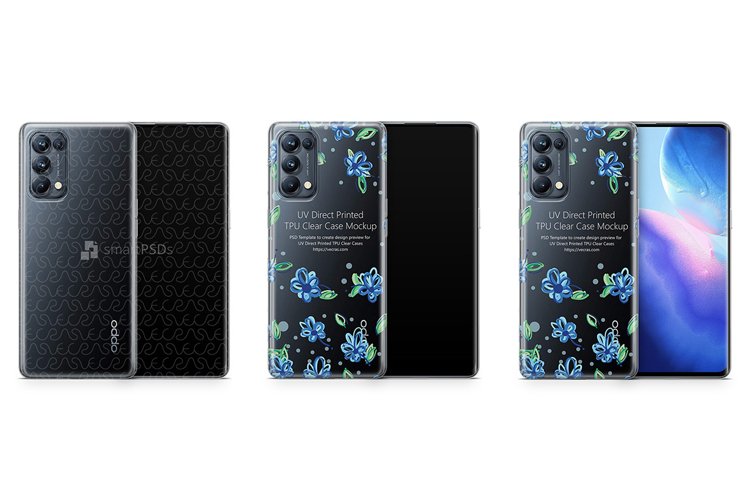 Oppo Reno 5 Pro 2021 TPU Clear Case Mockup