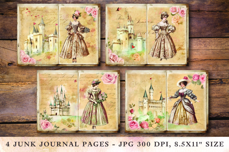 Junk Journal Pages - victorian woman