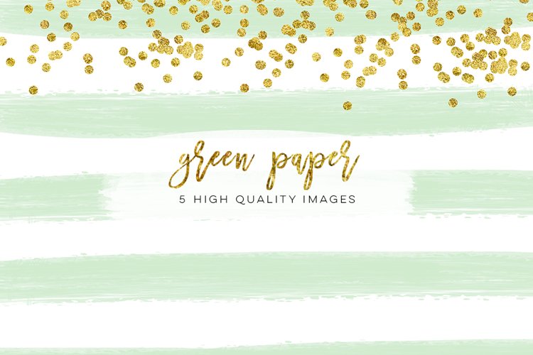 Watercolor digital paper pink and green | Design Bundles