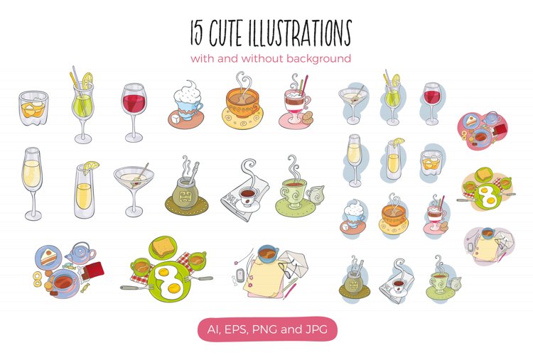 Drinks, vector illustrations - Free Design of The Week | Design Bundles