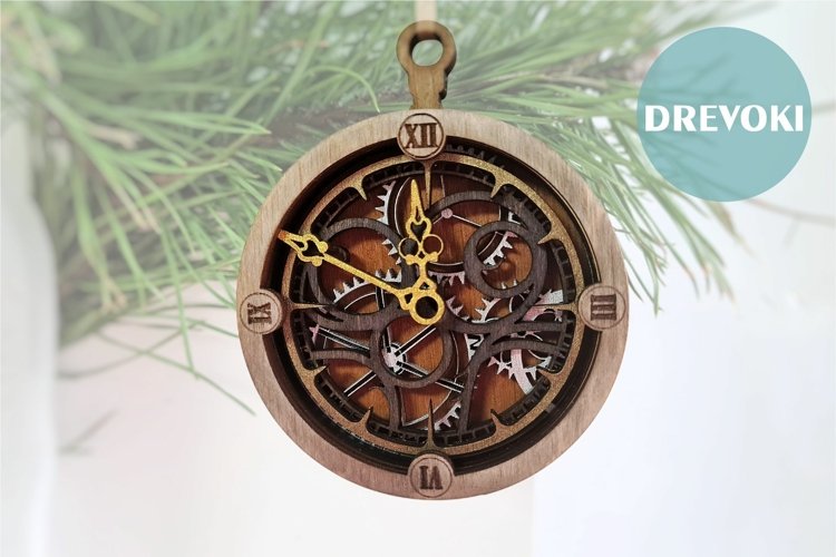 layered clock laser cut file svg