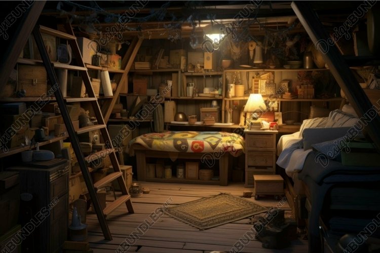 Comforting Storage room cottage cozy. Generate Ai