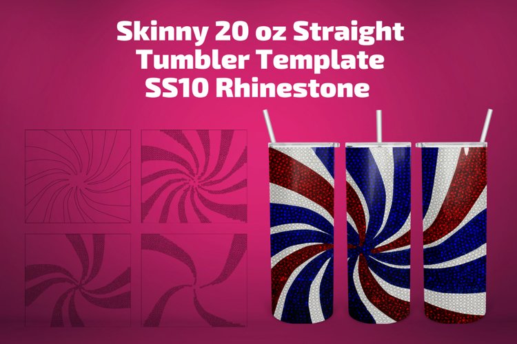 SS10 Rhinestone Template 20oz Skinny Tumbler US Print Wrap