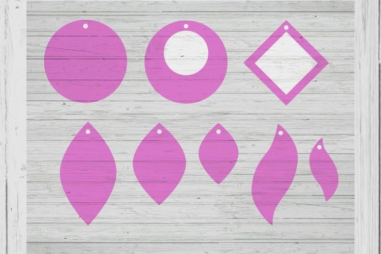 Round and oval earring template svg dxf files