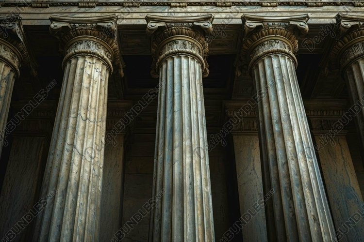 Majestic ancient columns under sunlight